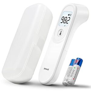 yuwell infrared thermometer for adults and kids, forehead non contact baby thermometer with instant accurate reading, fever alarm and gentle vibration alert with storage case