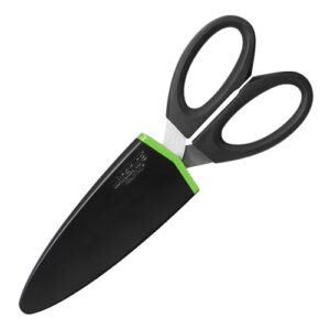 wiltshire staysharp scissors, kitchen scissors with built-in sharpener, sharp at all times, slim design scabbard, pull-apart, soft touch handles for easy cleaning, black, 10-year guarantee