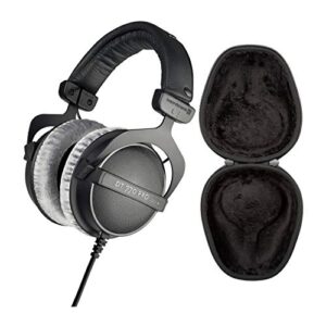 beyerdynamic dt 770 pro 80 ohm over-ear studio headphones (black) bundle with hard shell headphone case (2 items)