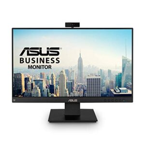 asus be24eqk 23.8” business monitor with 1080p full hd ips, eye care, displayport hdmi, frameless, built-in adjustable 2mp webcam, mic array, stereo speaker, video conference,black