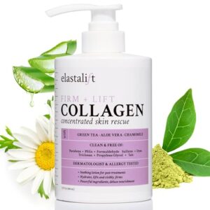 elastalift collagen cream skin care face lotion & body lotion | fragrance free skin tightening cream collagen firming lotion body moisturizer for crepey skin, stretch marks, & cellulite, 15 fl oz