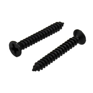 xiaoyztan 200 pcs m2.3x16mm flat head cross drive pointed wood screws black oxide coated carbon steel self-drilling screws