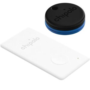 chipolo one - key finder, bluetooth tracker for keys, backpack, item finder, premium features, out of range alerts, works with chipolo app (ios & android compatible) (2x one + 1x card)