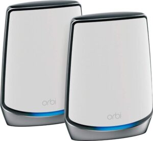 netgear orbi wifi 6 ultra-performance whole home mesh wifi system - wifi router and satellite - speeds up to 5.7gbps - coverage over approximately 5,000 sq. feet, ax5700 (rbk842)