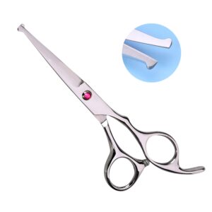 hair cutting scissors set professional kids/women/men 6.5 inch saftey round head hair cut scissors kit with cutting scissors thinning scissors hairdressing shears set for barber salon （red）