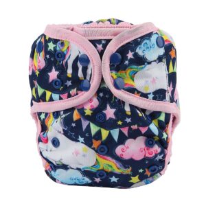 one size cloth diaper cover snap with double gusset (rainbow)