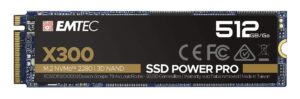 emtec x300 power pro 512gb m.2 2280 pcie gen 3.0 x4 internal solid state drive (ssd) - ecssd512gx300