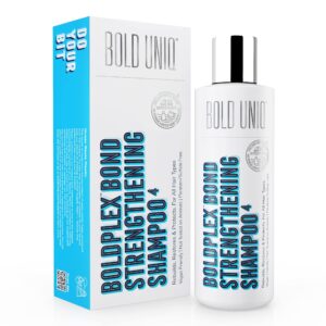 bold uniq boldplex 4 bond strengthening protein shampoo for dry damaged hair - hydrating formula for curly, dry, colored, frizzy, broken or bleached hair types. cruelty-free & vegan