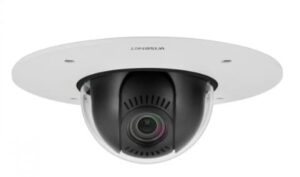 hanwha techwin xnd-8081fz 5mp flush mount network indoor dome ptrz camera, 3.6~9.4mm (2.6x) motorized varifocal lens, rj45 connection