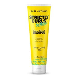 marc anthony curly hair shampoo, strictly curls - 3x moisture for curl defining & curl enhancing - shea butter, marula oil, aloe vera & coconut cream - sulfate free & color safe for dry damaged hair