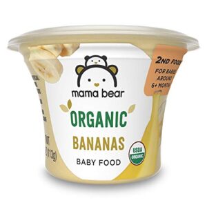 amazon brand - mama bear organic baby food bananas, vegetarian, 4 ounce (pack of 1) cup