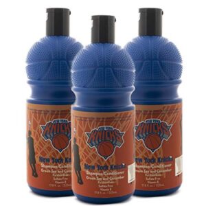 bathletix nba new york knicks 2 in 1 shampoo and conditioner 17.5 oz, 3 pack - assists you to clean up your game - perfect for the baller in all of us - finish at the top of your game