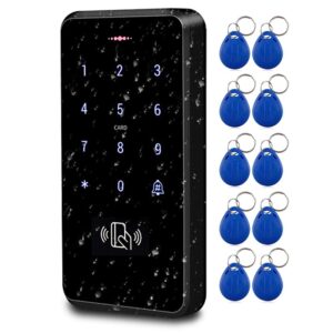 lexi ultimate full waterproof rfid keypad, 3000 users capacity, 125khz stand-alone access control touch screen panel, pin code, wiegand 26, with 10pcs rfid key fob cards, can be installed outdoor