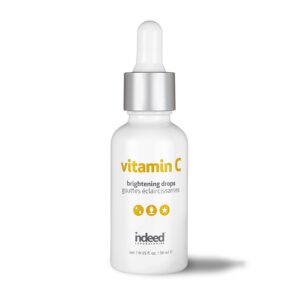 indeed labs vitamin c brightening drops, vitamin c &hyaluronic acid facial serum, anti aging serum reduces fine lines, wrinkles, hyperpigmentation & improve skin’s barrier & elasticity