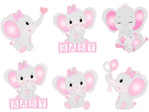 pink elephant baby shower decoration for baby girl