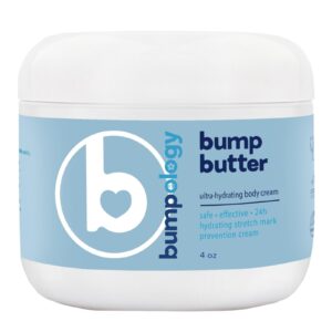 bumpology bump butter stretch mark moisturize cream | 2-in-1 powerful butters + oils | made in usa | physician formulated | hydrating body cream butter lotion | 4 ounces