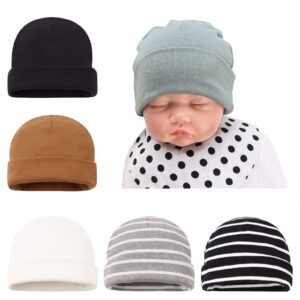 cotton baby girl hat preemie boys beanie newborn hospital hats winter infant hats for girls (6pack-a, preemie)