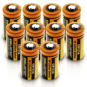 10x 3.0v exell eb-cr123a lithium battery |highest capacity on the market 1700mah| fits night optics usa, pulsar, night vision replaces el123ap, vl123a, 123-sanyo, 5018lc, 6205, br2/3a, cr123, cr123-2