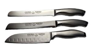 bianco instruments cucina napoli 3 piece kitchen knife set (3 piece total set)