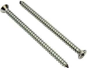 #10 x 3", (25 pcs), stainless flat head phillips wood screw, 18-8 (304) stainless steel screws by persberg p100-89