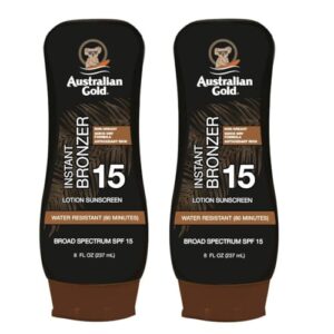 australian gold spf 15 lotion bronzer, twin pack, 8 fl oz (pack of 2)