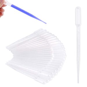 eathtek 100pcs 3ml disposable plastic transfer pipettes, graduated pipettes dropper for essential oils, makeup and science laboratory