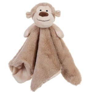 apricot lamb stuffed animals monkey security blanket infant nursery character blanket luxury snuggler plush baby lovey(monkey, 13 inches)