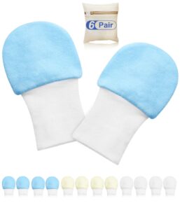 newborn baby mittens anti scratch baby mittens no scratch mittens baby gloves for 0-6 months boys girls(6 pairs)