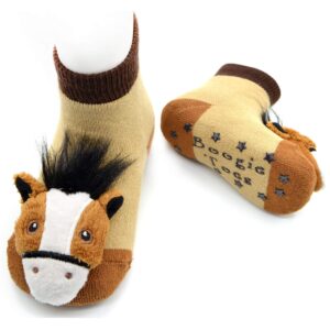 piero liventi derby pony boogie toes rattle sock, 1-pair (0-1y)