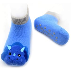 piero liventi blue tricera boogie toes rattle sock, 1-pair (1-2y)