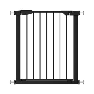 fairy baby narrow baby gate for doorway stair 22.8"-25.5" wide pressure mounted pet gate walk thru child safety gate black