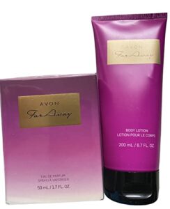 avon far away perfect pair duo 2-piece set. body lotion and eau de parfum.