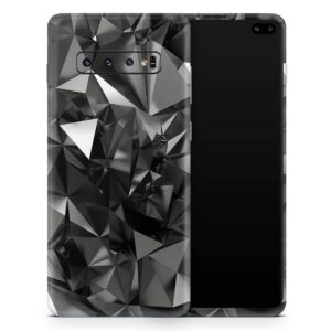 designskinz black 3d diamond surface | protective vinyl decal wrap skin cover compatible with the samsung galaxy s10e (full-body, screen trim & back glass skin)