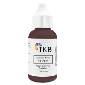 tkb lip liquid color | liquid lip color for tkb gloss base, diy lip gloss, pigmented lip gloss and lipstick colorant, made in usa (1floz (30ml), chocolate brown)