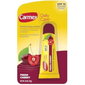 carmex daily care moisturizing lip balm, fresh cherry, spf 15, 0.35 oz