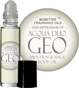 aqua duo geo cologne body oil for men (10ml roll on) by mobetter fragrance oils