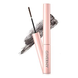 giverny milchak sensitive mascara #black brown - smudge proof voluminous mascara with microfiber brush, waterproof lengthening & thickening mascara for a long-lasting eye makeup, 0.1 fl.oz.