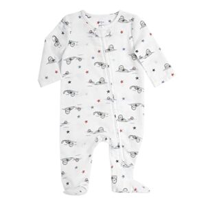 aden + anais layette, baby boys' long sleeve zipper one-piece, otters, 0-3m