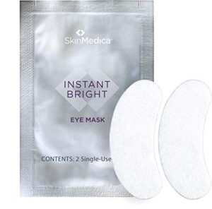 skinmedica instant bright eye masks - under eye patches for puffy eyes and dark circles to look youthful and rested, 6 ct