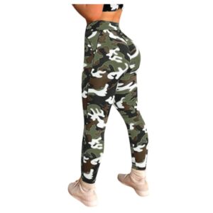 handyulong womens camo cargo pants high waist casual hiking outdoor baggy joggers with pockets sports trouser pants