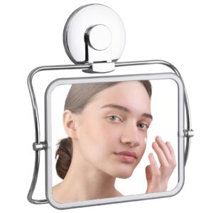 swamtik shower mirror shower mirror fogless for shaving no fog shower mirror 360 degree swivel waterproof large shower mirror rust resistant shower mirror fogless for bathroom no drilling chrome