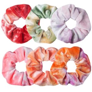 12 pack mermaid elastic hair scrunchies for women girls teenagers, summer beach themed party favors scrunchy