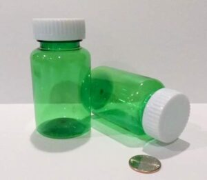 preferred vials-plastic medical screw-top packer bottles wide mouth jars clear green 5 ounce 40 dram size package of 25 units