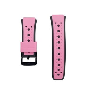 ufonding tbidder universal convex watchband with 20mm link steel bar width fit for kids 4g smart watch (pink)