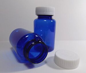 preferred vials-plastic medical screw-top packer bottles wide mouth jars clear cobalt blue 5 ounce 40 dram size package of 25 units