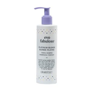 evo fabuloso - platinum blonde toning shampoo - refreshes and revives colored hair - purple shampoo to extended life of color - treated blonde hair - 250ml / 8.4oz