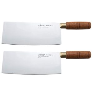 winco blade chinese cleaver w/wooden handle – blade 8”x3 ½” overall length 12 ½” (set of 2)