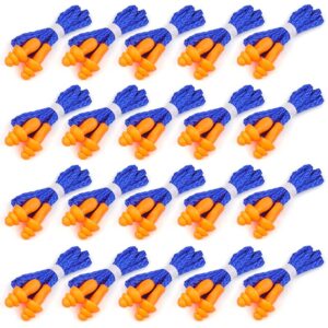 50 pairs ear plugs for sleeping, hearing protection reusable silicone ear plugs noise reduction, individually wrapped earplugs for shooting, concerts, swimming