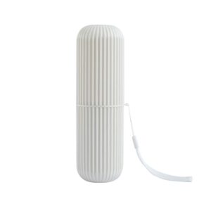 1 piece plastic toothbrush case holder travel toothpaste toothbrush bin holder storage wash cup for outdoor travel trip, beige