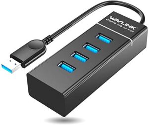 wavlink usb 3.0 hub,4-port usb3.0 type a adapter up to 5gbps,portable data hub for windows, laptop, mac os 10.6 to 10.13.3, ultrabook（no driver needed,play and plug）